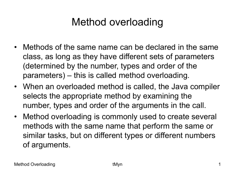 Method Overloading