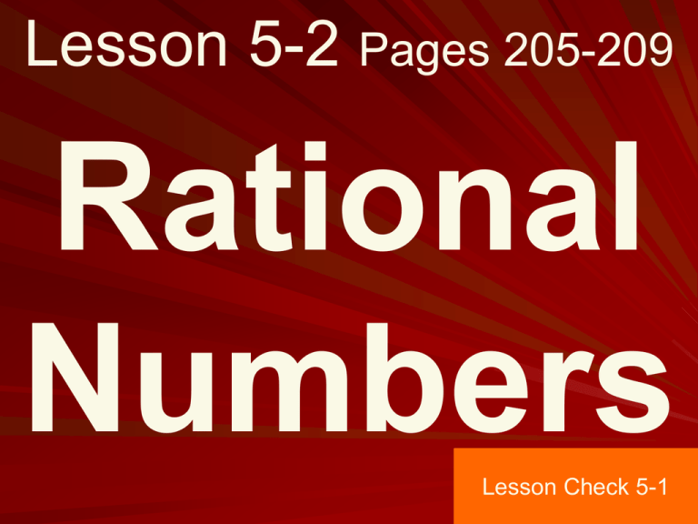 Rational Numbers