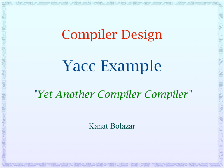 Yacc Example Calculator College Of Engineering And