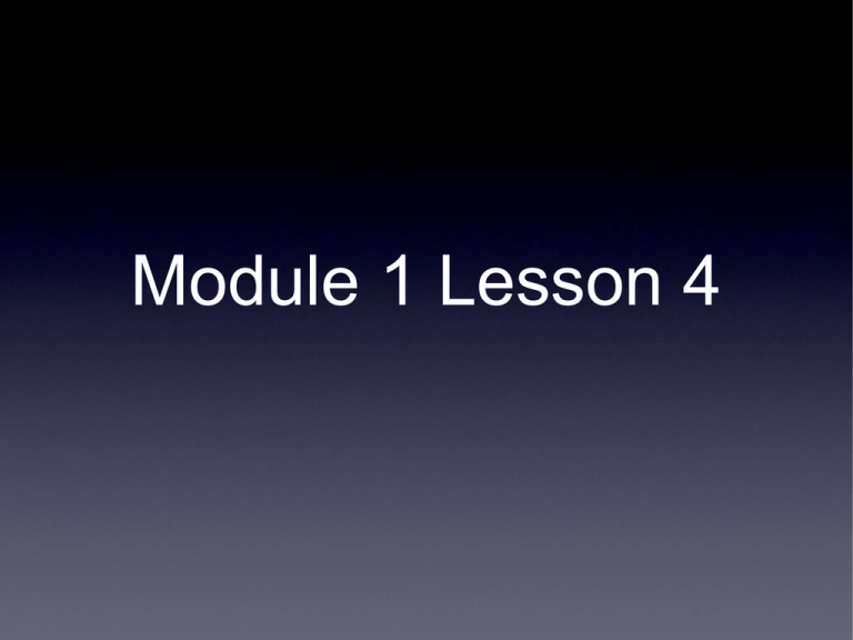 Math Module 1 Lesson 4