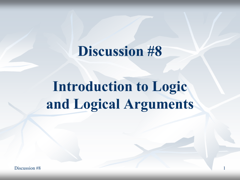 Introduction To Logic And Logical Arguments