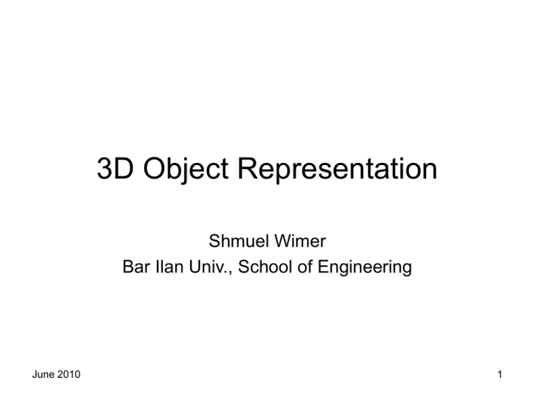 3D Object Representation