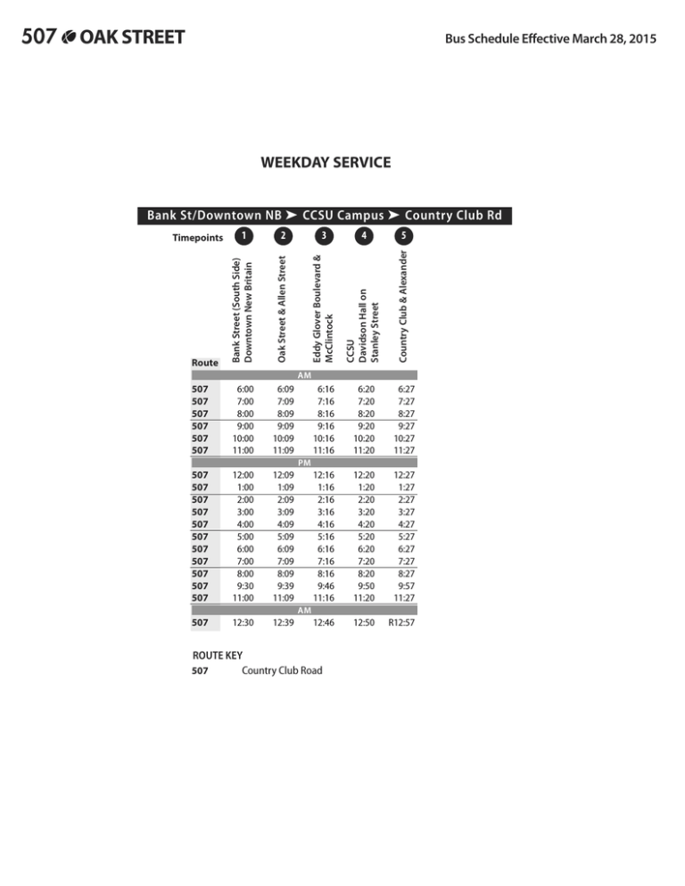 Weekday Schedule