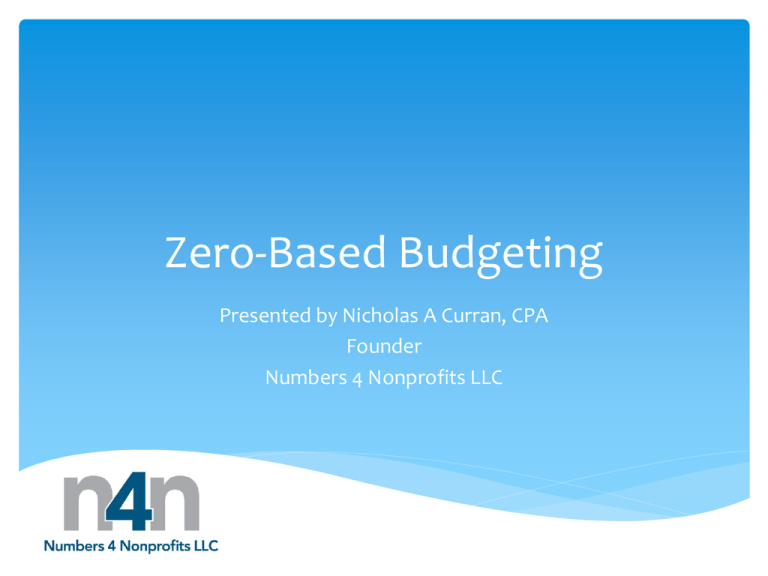 Zero Based Budgeting PPT 