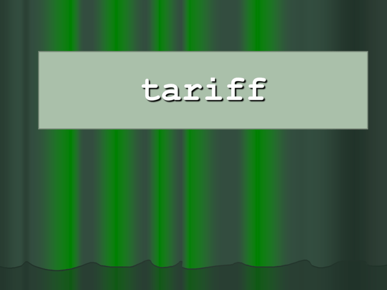 Tariff