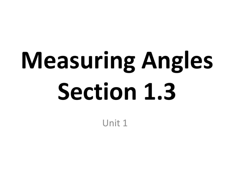 Measuring Angles Section 1 3