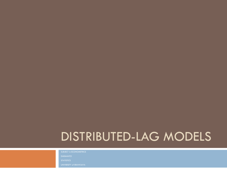 Autoregressive And Distributed lag Models