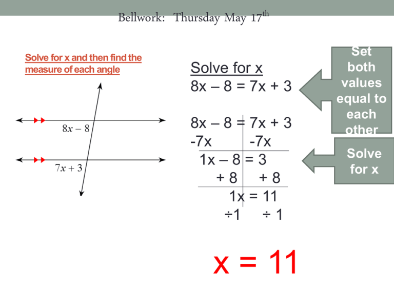 Solve For X