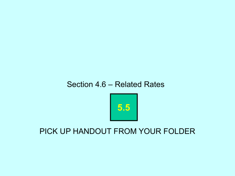 Section 4 6 Related Rates
