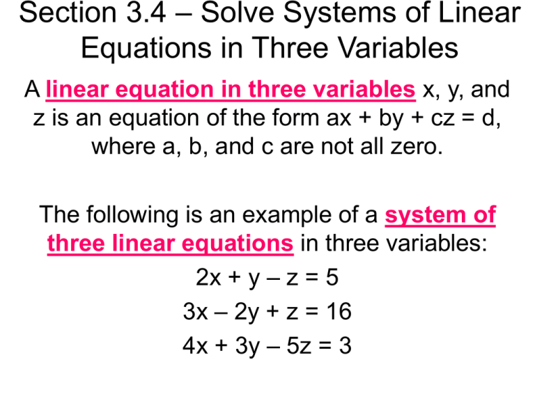 3 Linear Equations Examples Tessshebaylo