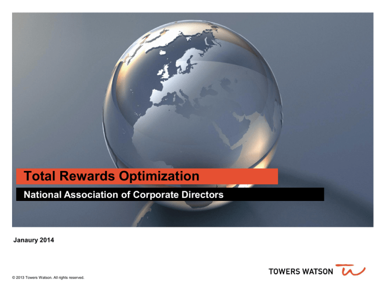 Total Rewards Optimization Total Rewards Optimization