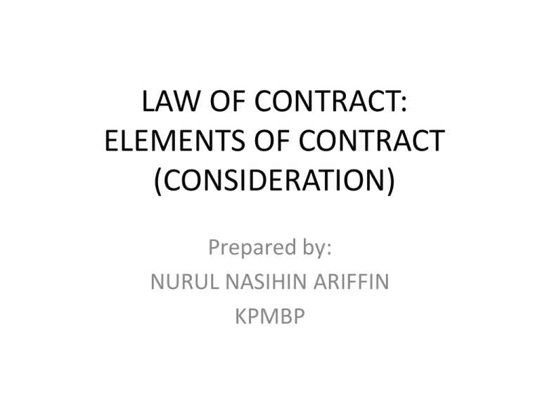 Consideration Law4students