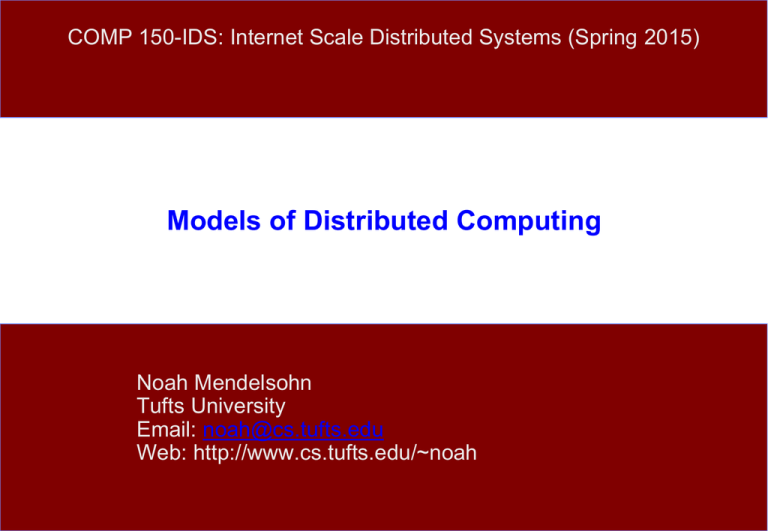 Models Of Distributed Computing