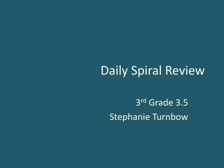 Daily Spiral Review 3 5