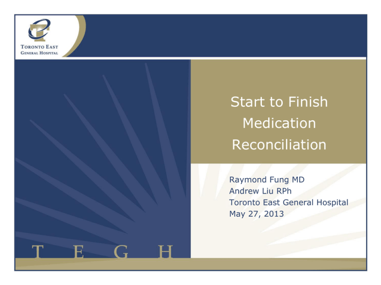Medication Reconciliation E