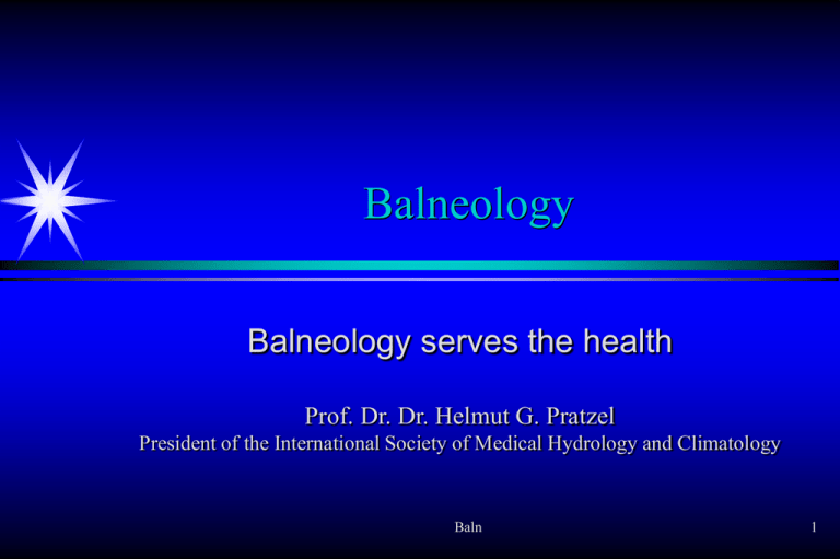 Balneology General Information