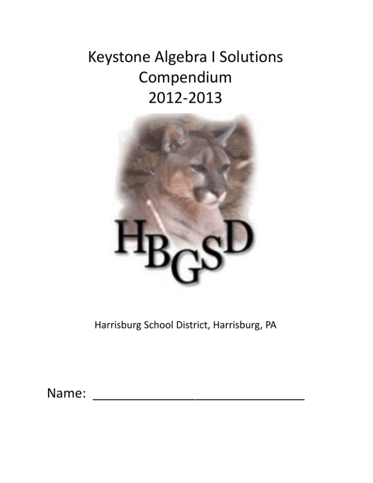 Updated Answer Key For Keystone Algebra I Practice Workbook By