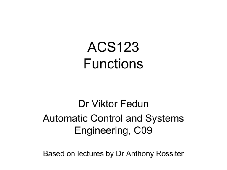 Functions