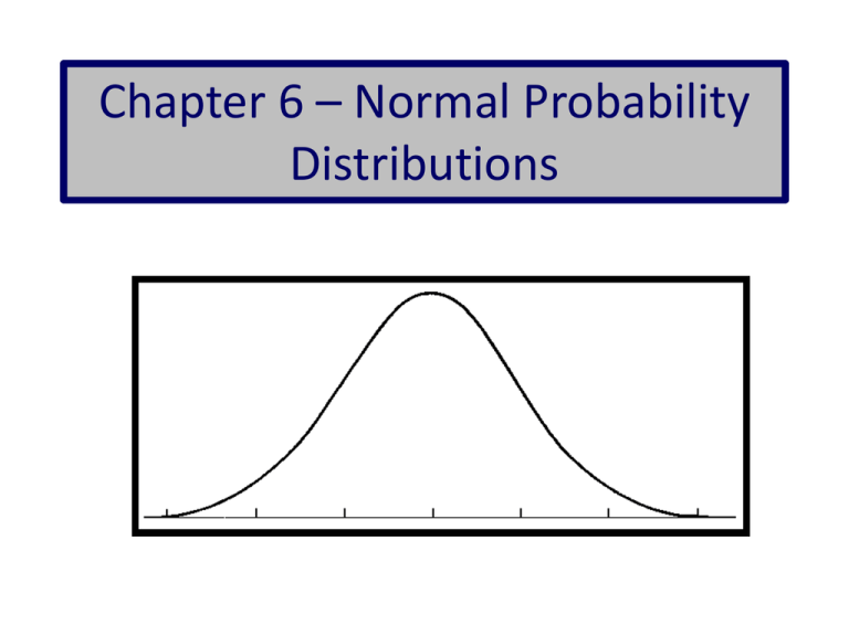 Chapter 6 Normal Probability Distributions Chapter 6 Normal Probability Distributions