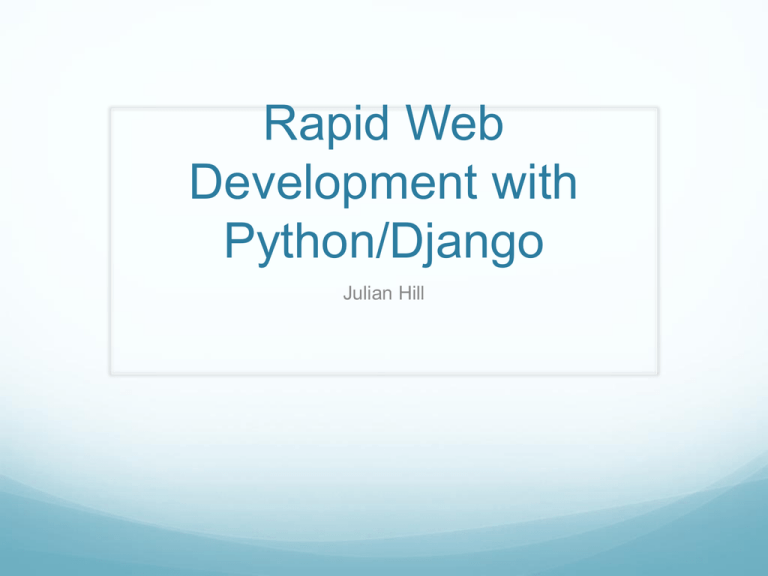 Python Rapid Application Development With Django