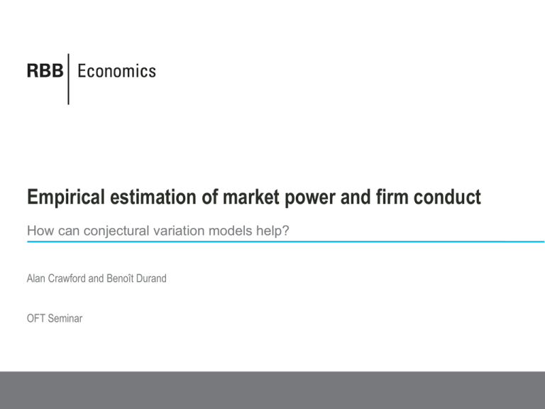 Empirical Estimation Of Market Power And Firm