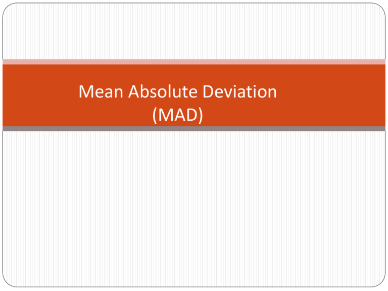 Mean Absolute Deviation Bainbridge Middle School