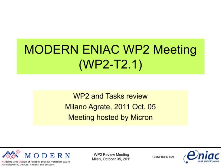 MODERN ENIAC WP2: PV-Aware Process Simulation Review