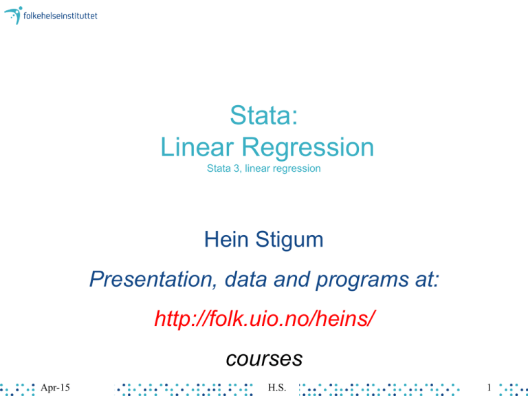 Stata 3 Linear Regression V3