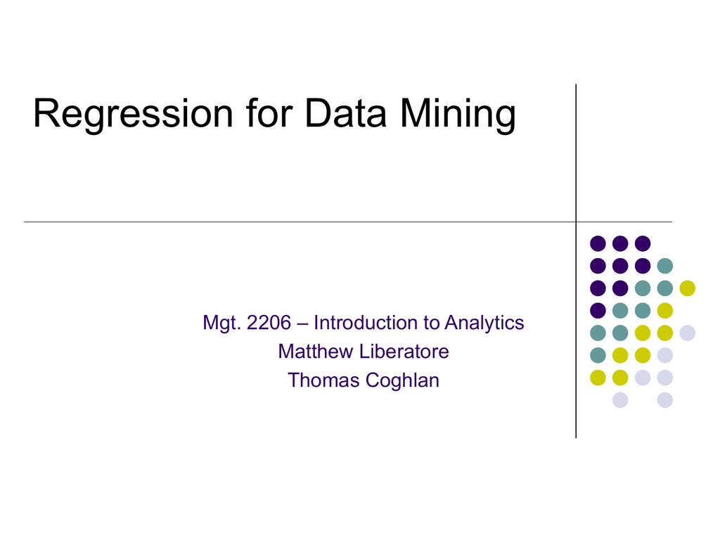 Linear And Logistic Regression Using SAS Enterprise Miner