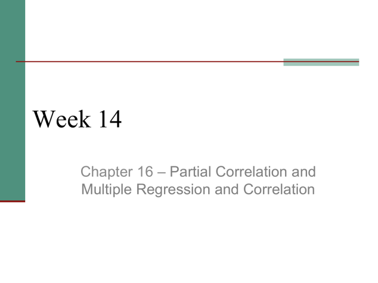 Chapter 17 Multiple Regression And Correlation