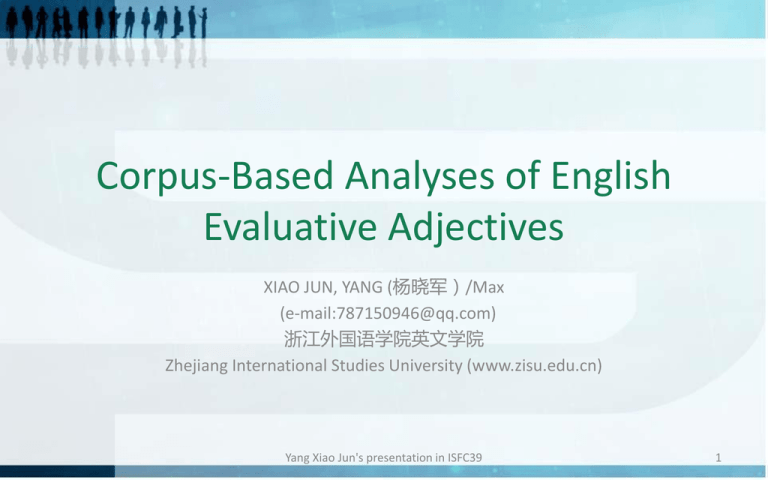 orpus-Based Analyses of English Evaluative Adjectives