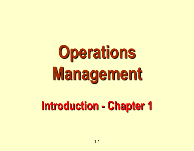 What Is Operations Management 