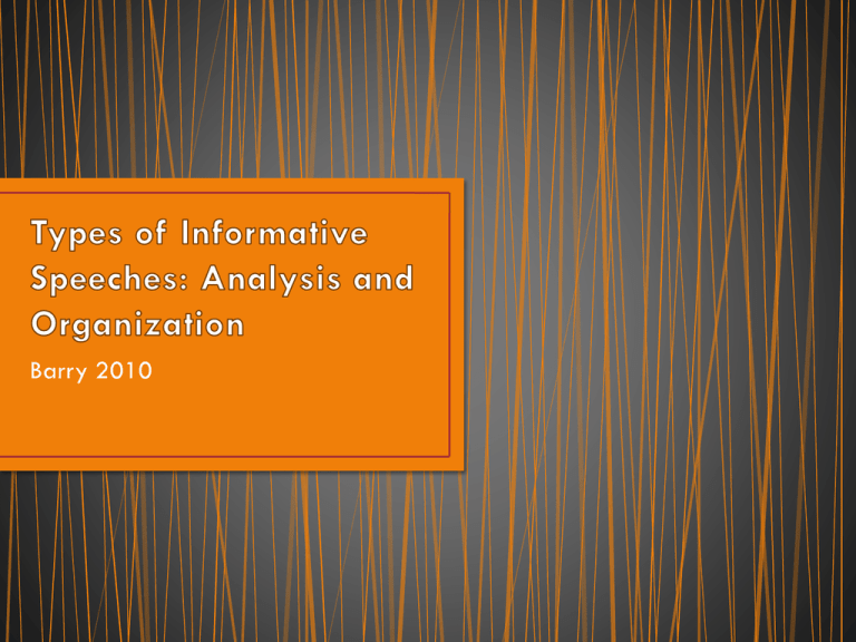 Types Of Informative Speeches Analysis And Organization
