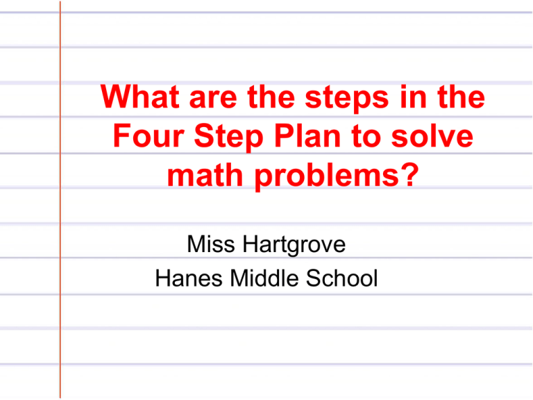 The Four Step Plan To Solving Math Problems