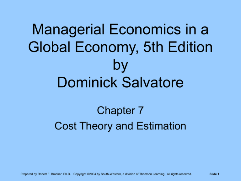 Managerial Economics In A Global Economy Managerial Economics In A Global Economy