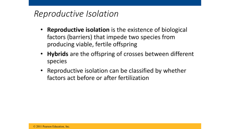 Reproductive Isolation