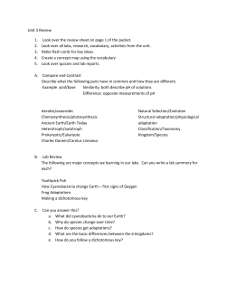 Dichotomous Key Lab Answer Sheet
