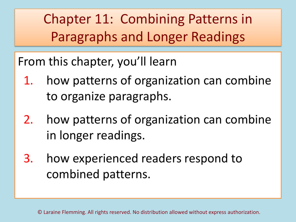 Chapter 10 Combining Patterns In Paragraphs And Longer Readings