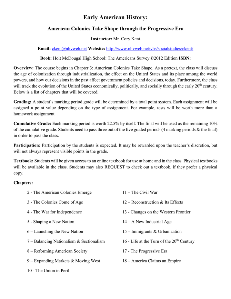 Early US Syllabus Early US Syllabus