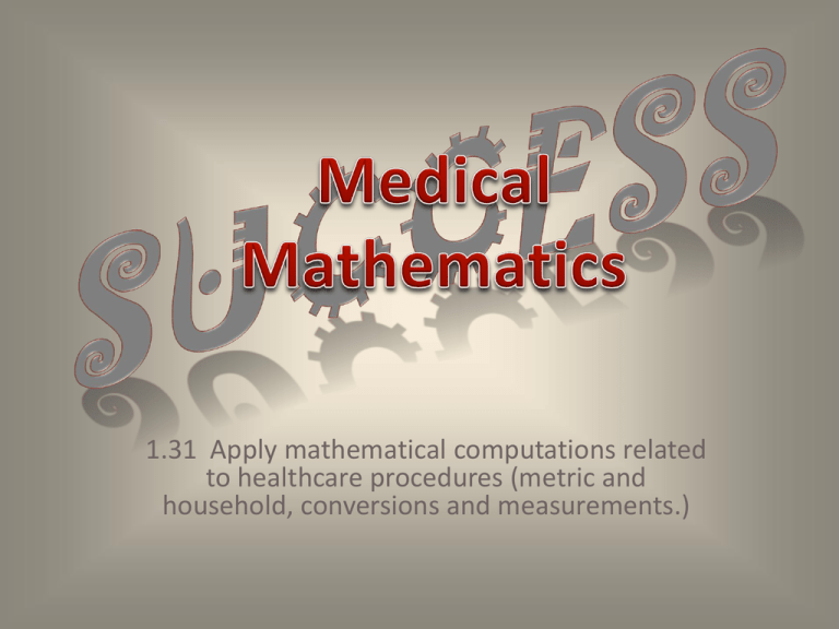 1 PP Medical Mathematics Success 1 PP Medical Mathematics Success