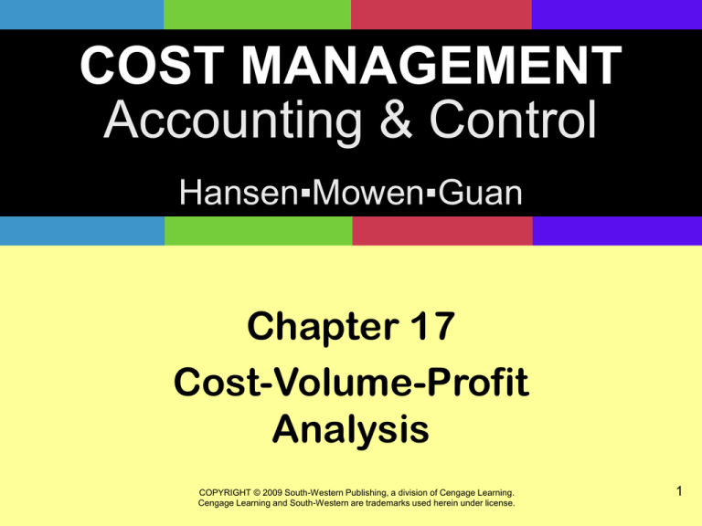 Cost Volume Profit Analysis