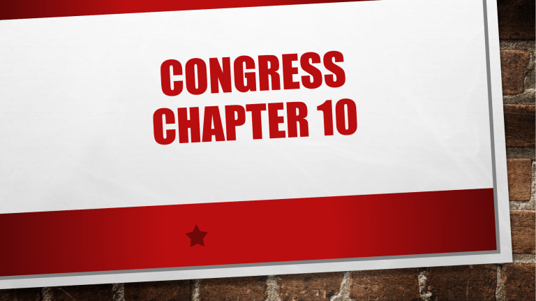 Congress Chapter 10
