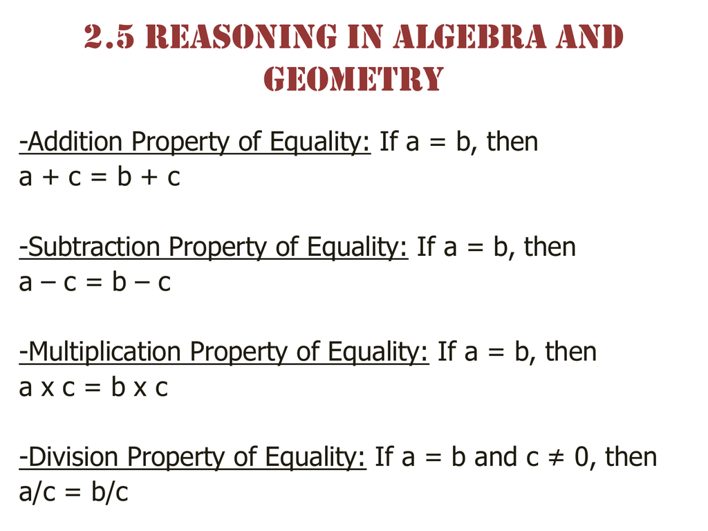 Property Subtraction Property Of Equality Triangle
