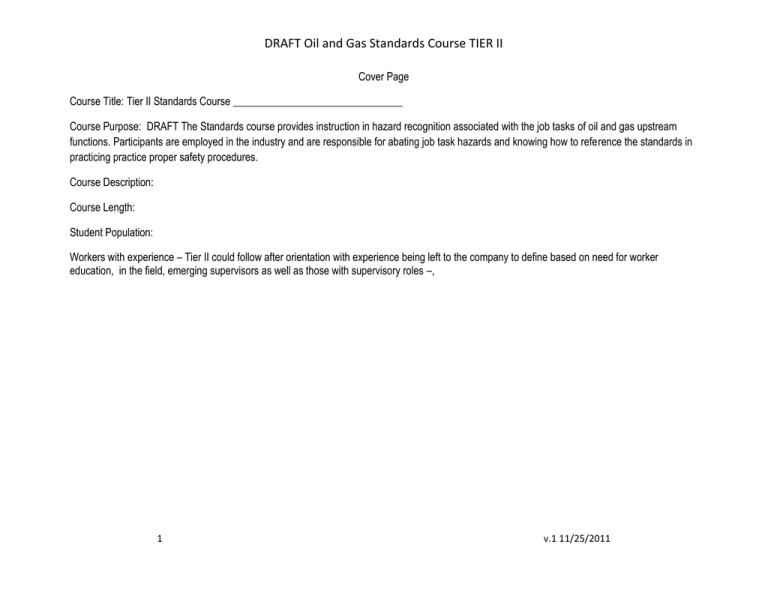 Tier II Standards