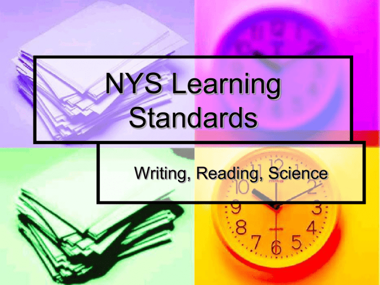 NYS Learning Standards SPED277 TheWaterCycle