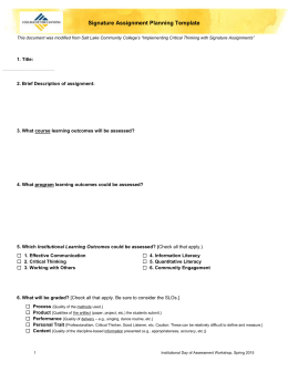 Signature Assignment Planning Template