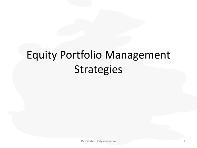 Active Equity Portfolio Management Strategies