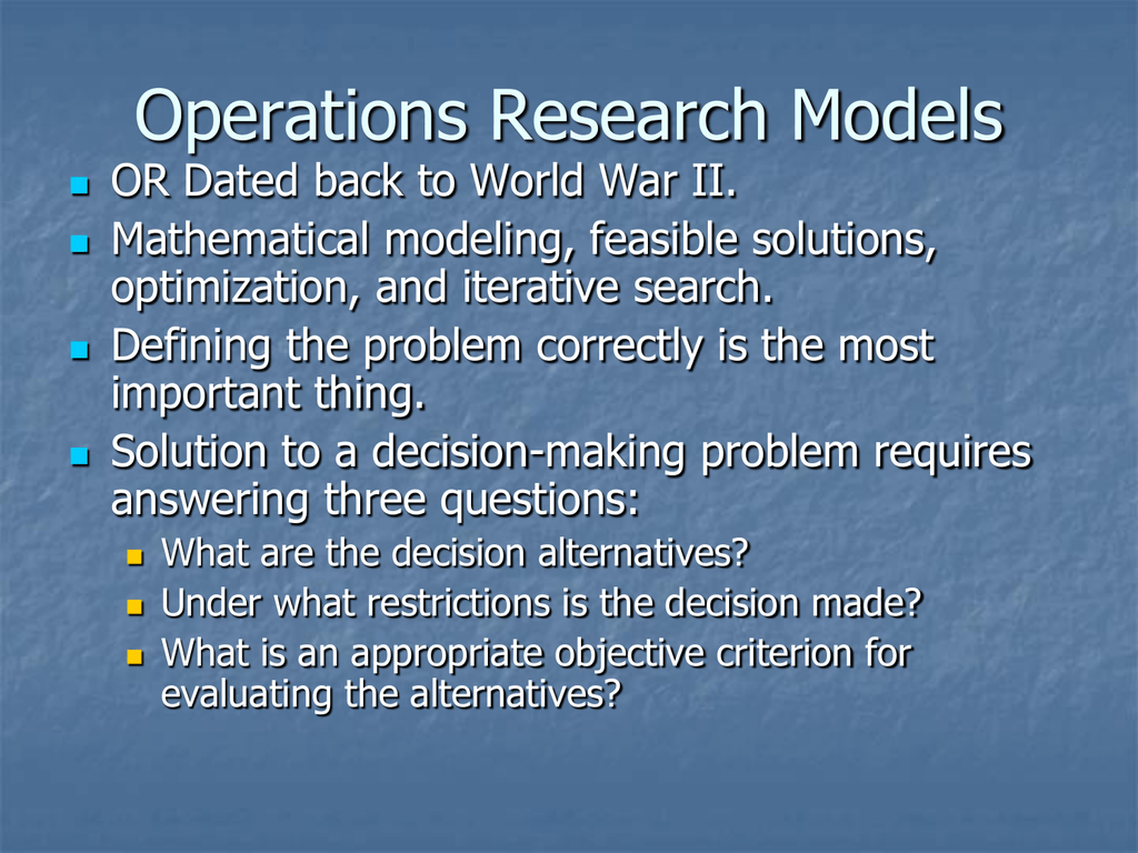 Definition Operational Research Masadu