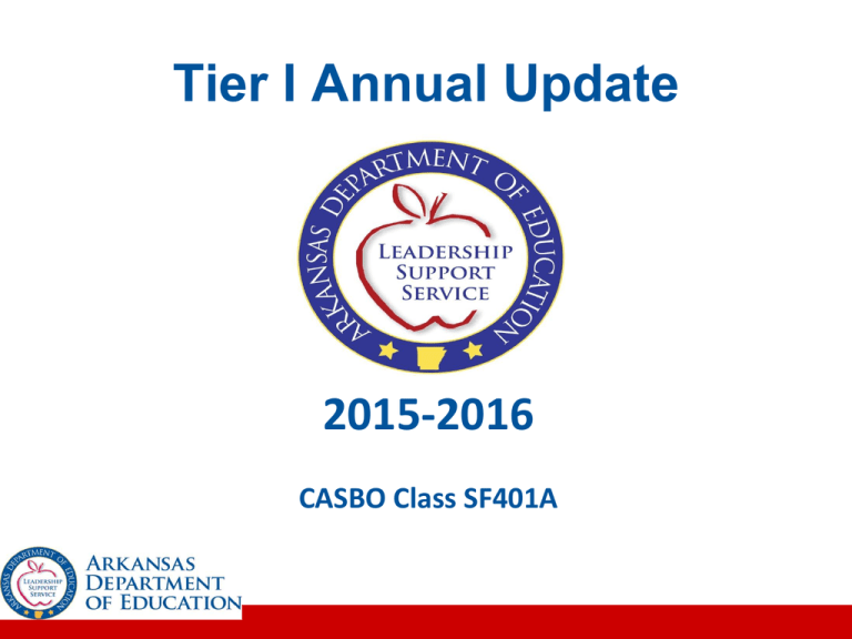 Tier 1 Annual Update