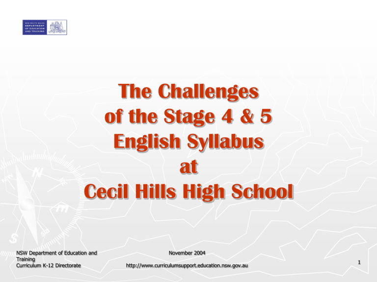 The Challenges Of The Stage 4 5 English Syllabus At Cecil Hills